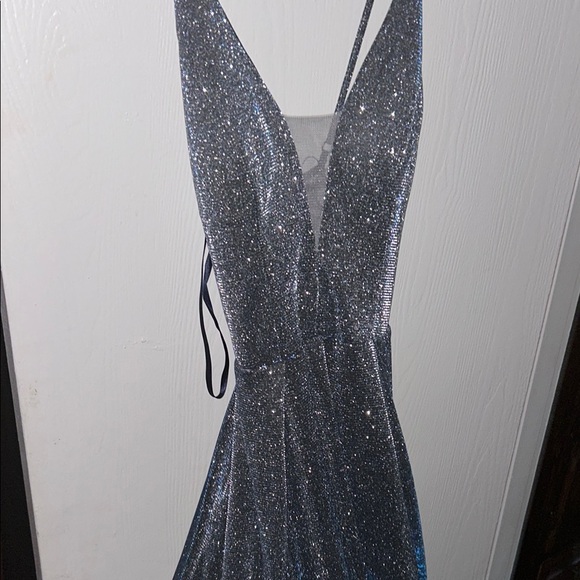 My Michelle | Dresses | My Michelle Silver Sequin Halter Gown | Poshmark